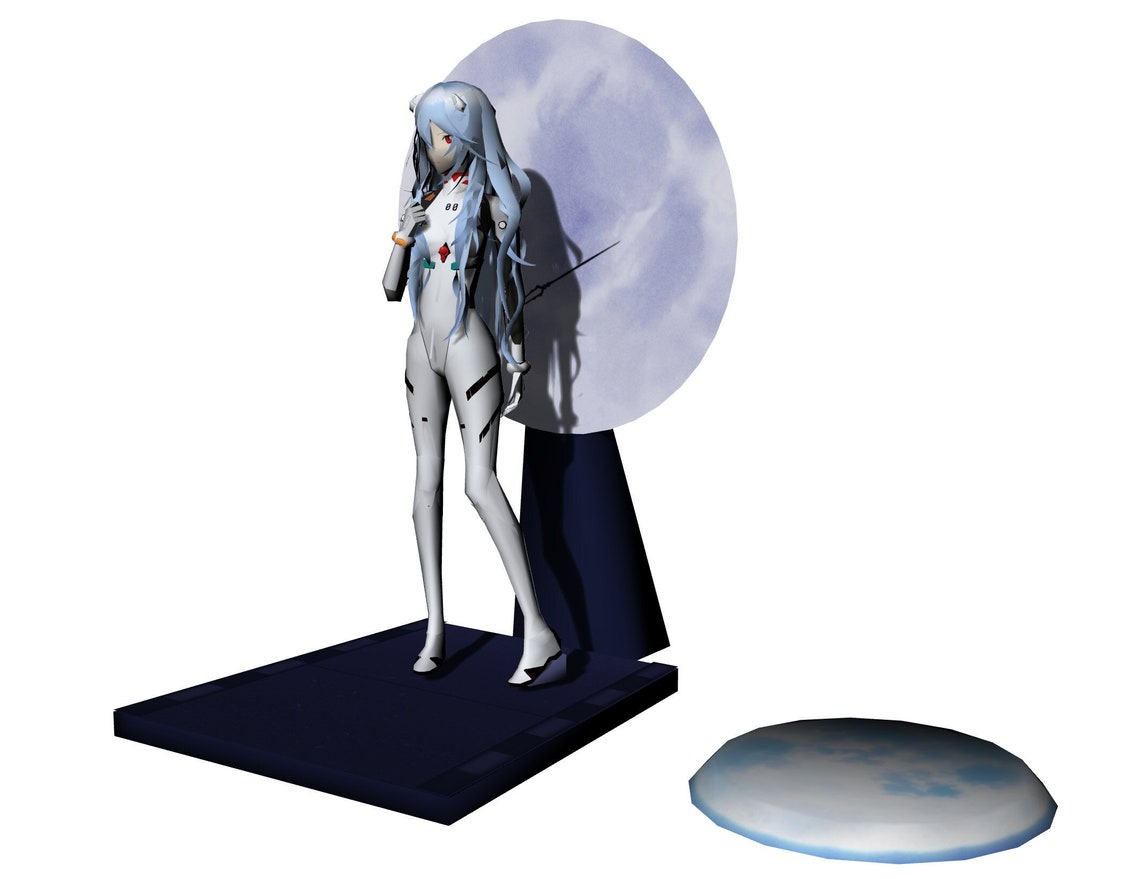 Rei Ayanami Long Hair Ver, Papercraft Figure, Digital, PDF Template ...