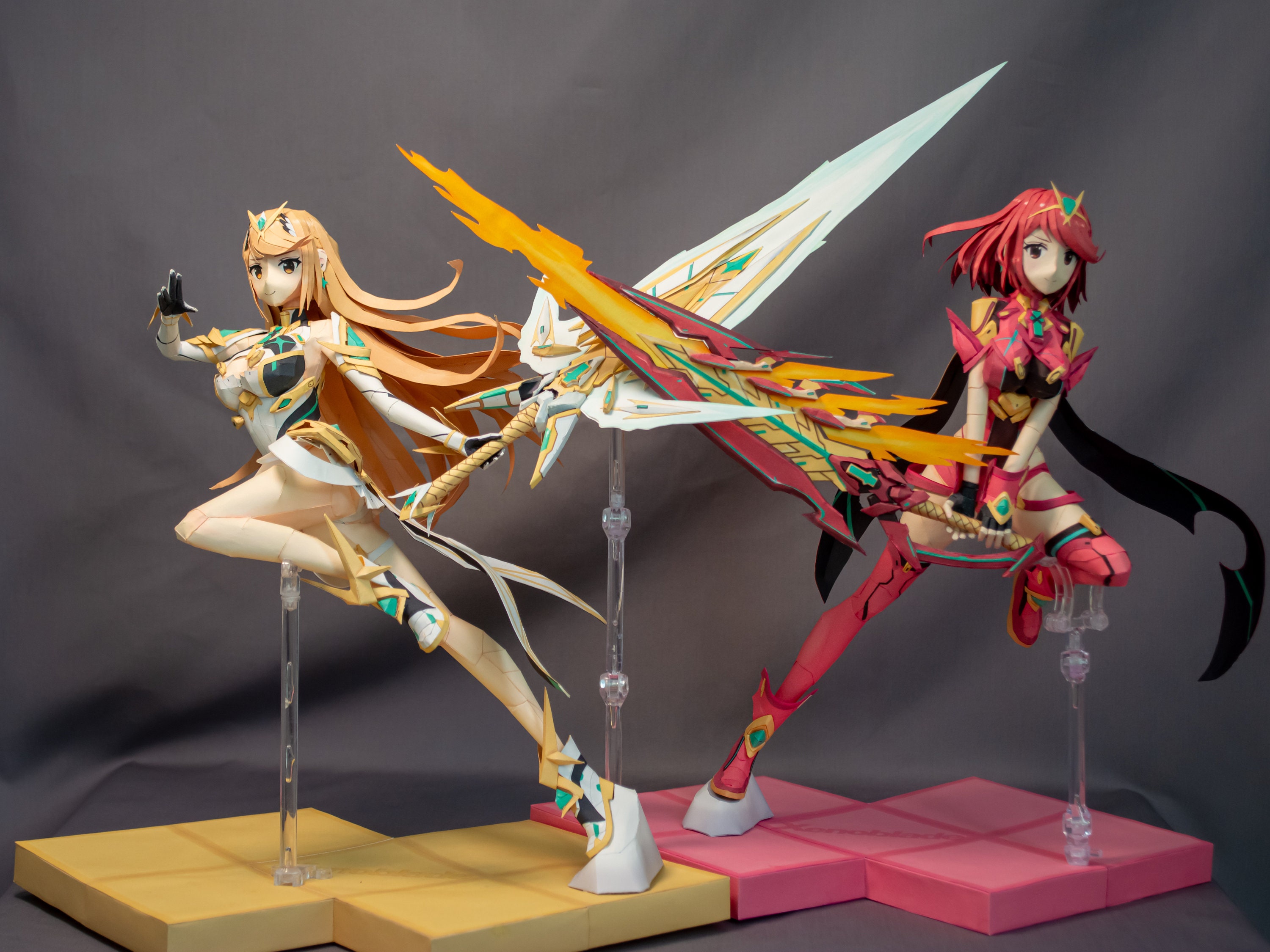 Xenoblade 2 Pyra, Papercraft Figure, Digital, PDF Template, DIY, A4, 1: ...