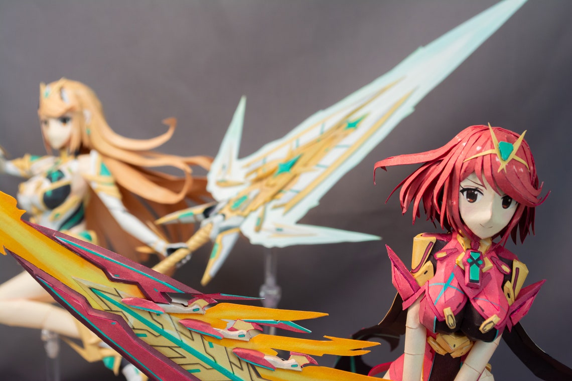 Xenoblade 2 Pyra, Papercraft Figure, Digital, PDF Template, DIY, A4, 1: ...