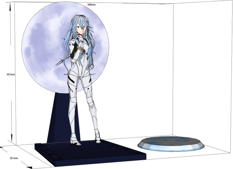 Rei Ayanami Long Hair Ver, Papercraft Figure, Digital, PDF Template ...