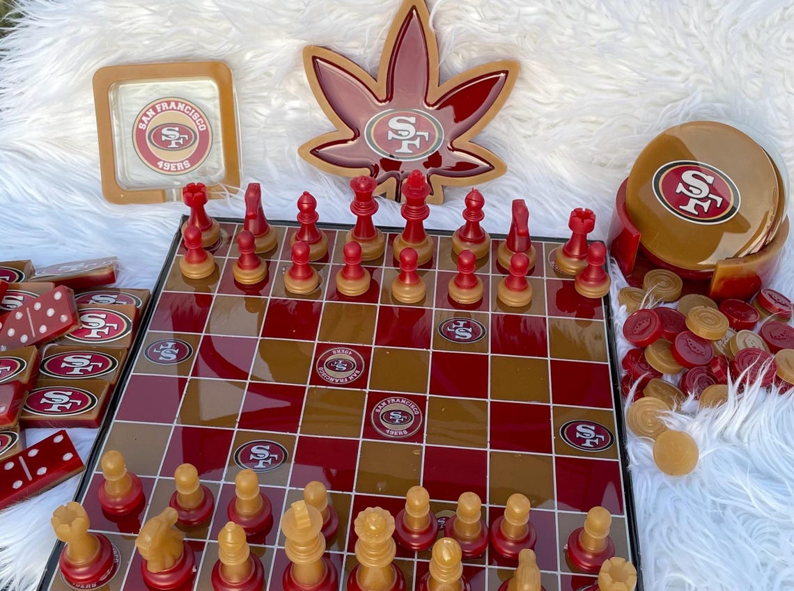 Custom San Francisco 49ers Resin Game Set | Chess, Checkers, Dominoes ...