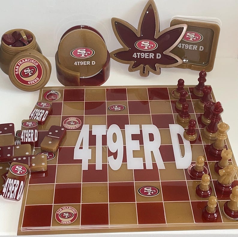 Custom San Francisco 49ers Resin Game Set | Chess, Checkers, Dominoes ...
