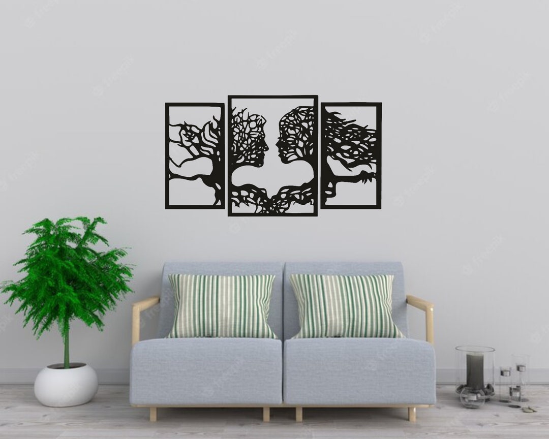Tree 3 Panel Wall Art Decor - Etsy