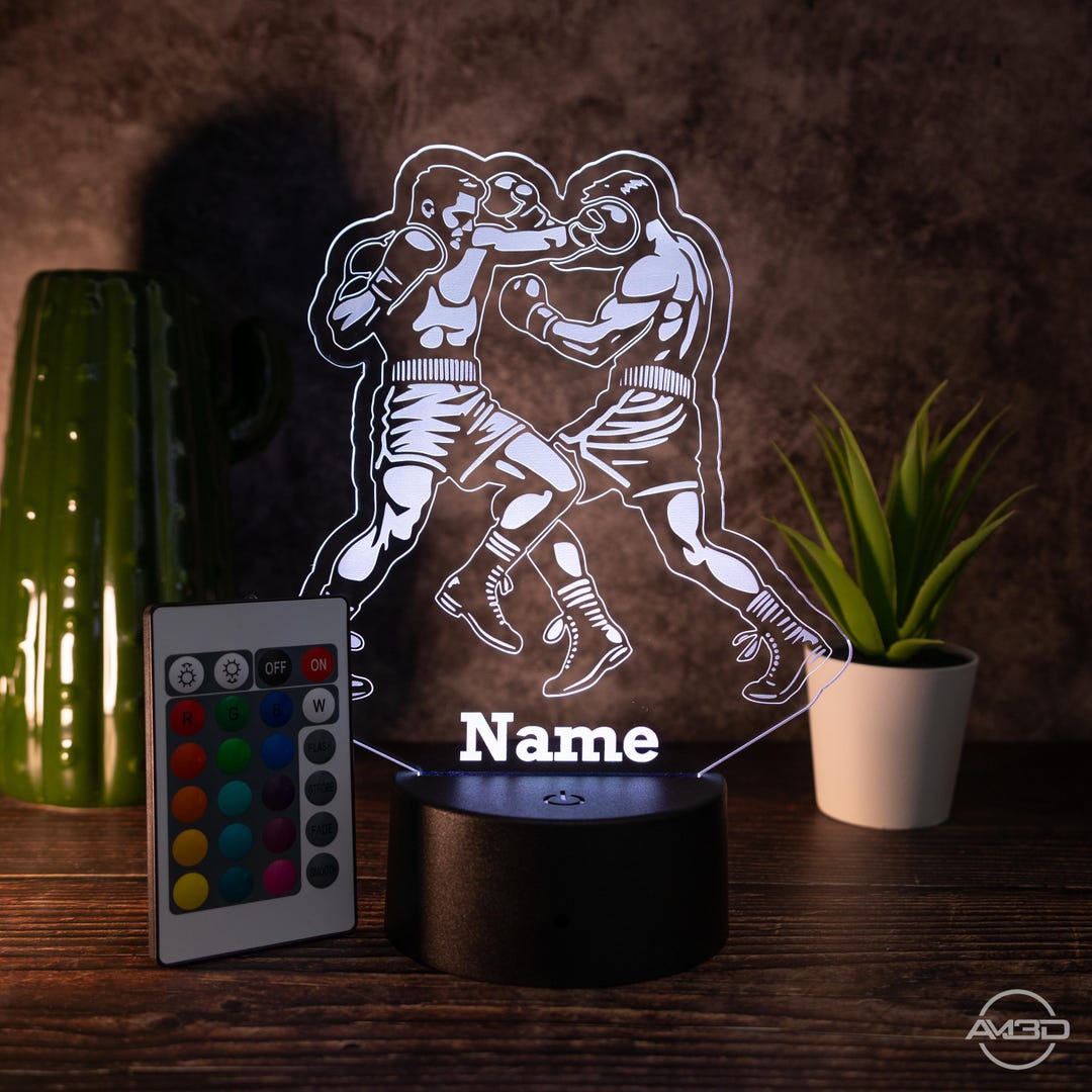 Customizable LED Table Lamp Made of Acrylic Boxer, Boxing, MMA, Sport ...