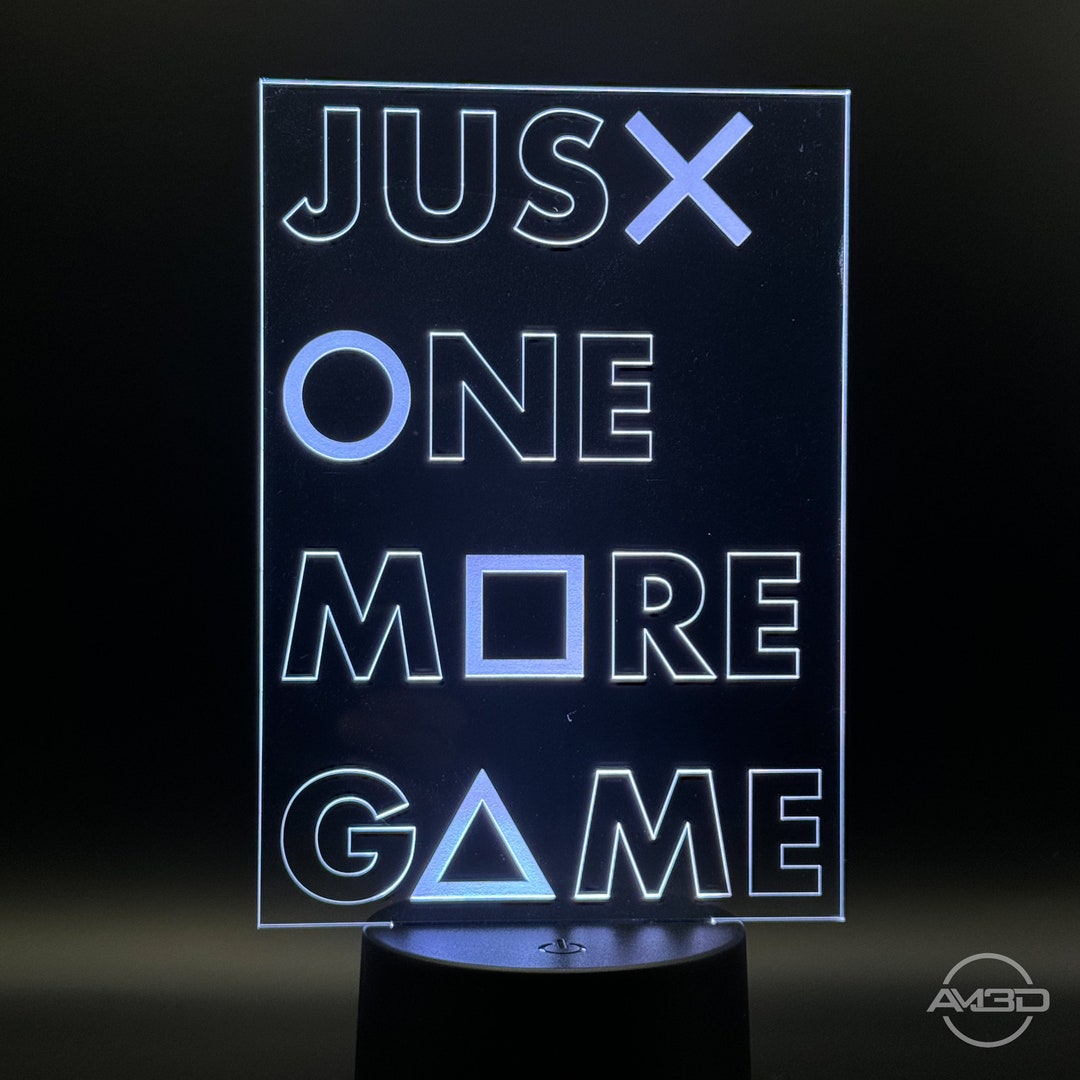 Gaming Table Lamp for Children's Room Just One More Game LED Night ...