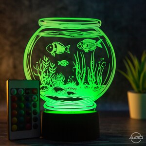 LED Aquarium Table Lamp - Easy-care Decorative Lamp for a Relaxing ...