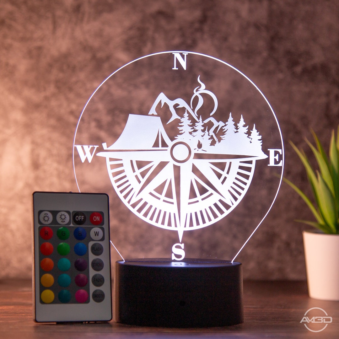 Gift Bushcraft / Bushcraft Lamp / Night Light LED Acrylic / Gift for ...