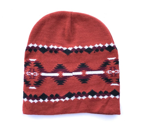 Hand Crafted Native American Indian Pattern Beanie Hat | Etsy