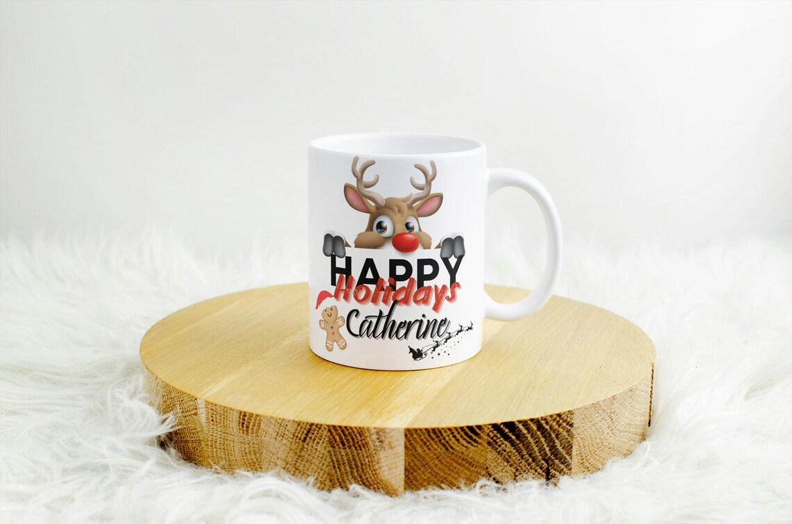 Personalized Christmas Reindeer Mug,,custom Reindeer Mug,perfect ...