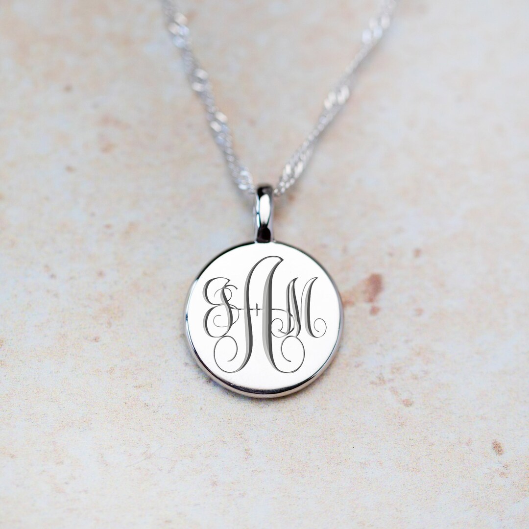 Engraved Monogram Necklace: Sterling Silver Monogram Necklaces UK, Big ...