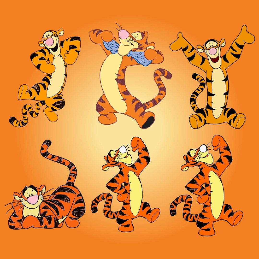 Tiger Svg Tiger Svg Bundle Instant Download Cute Tiger Clipart Cute ...