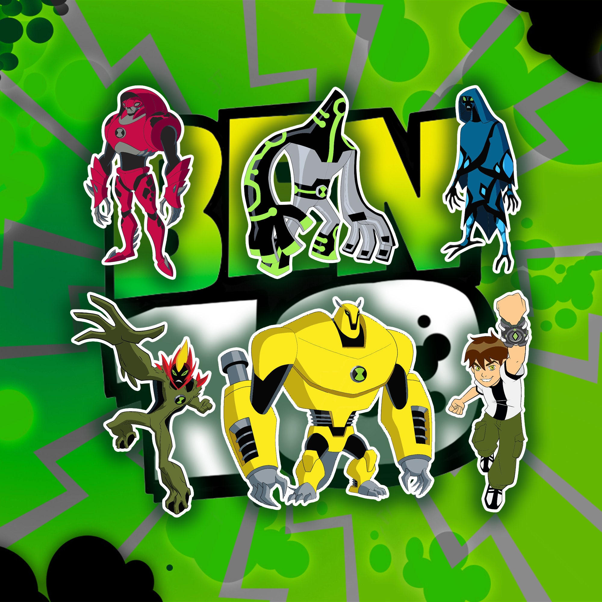 Ben 10 Sticker Svg Bundle 6 Pieces Instant Download - Etsy