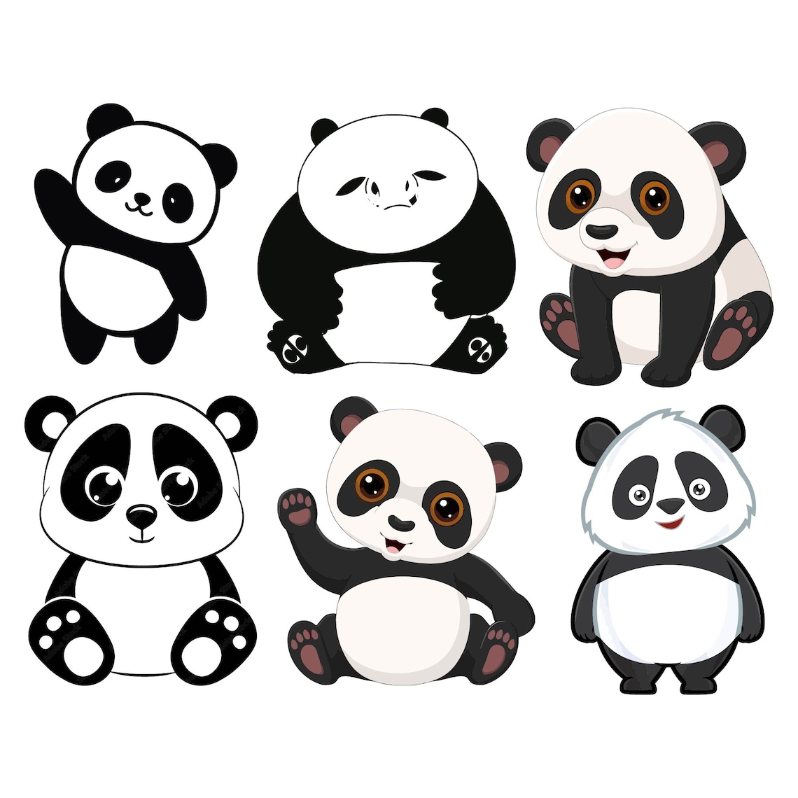 Panda Svg Bundle 6 Pieces Cute Panda Svg Kung Fu Panda Svg Files for ...