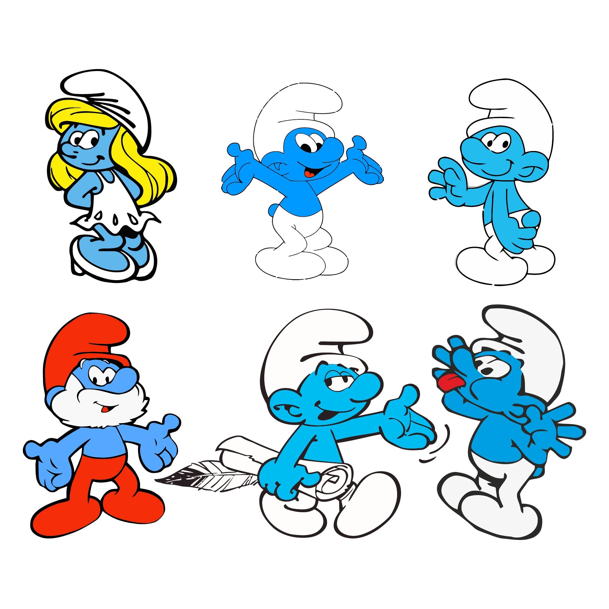 Smurfs SVG Bundle Digital & Printable the Smurfs Svg Bundle the Smurfs ...
