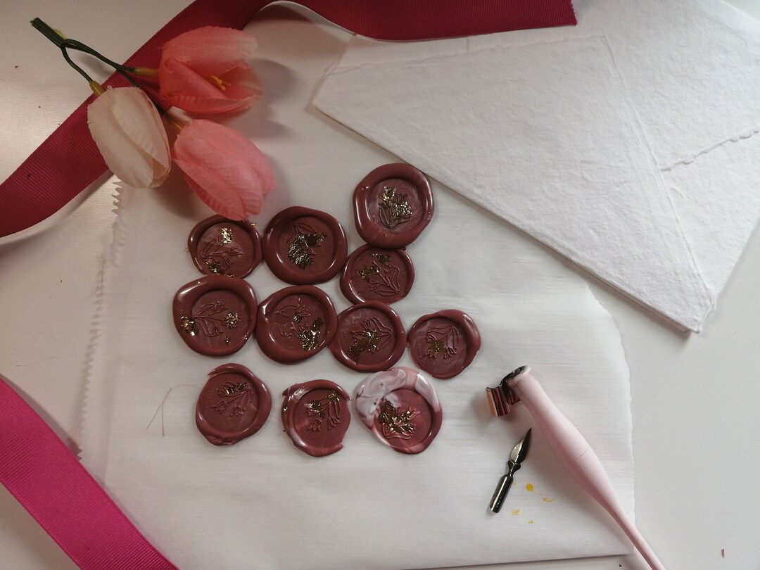 Bundle of Tulip Wax Seals With Gold Leaf - Etsy