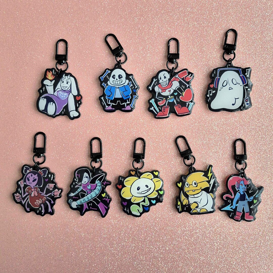 Undertale Acrylic Keychain - Sans Papyrus Muffet Napstablook Alphys ...