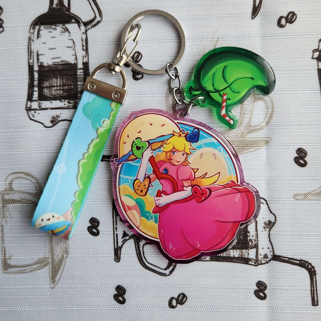 PRINCESS PEACH Keychain Set - Super Princess Peach Perry Parasol - Etsy