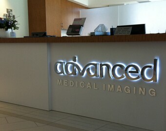 Backlit Desk Logo Sign - Etsy