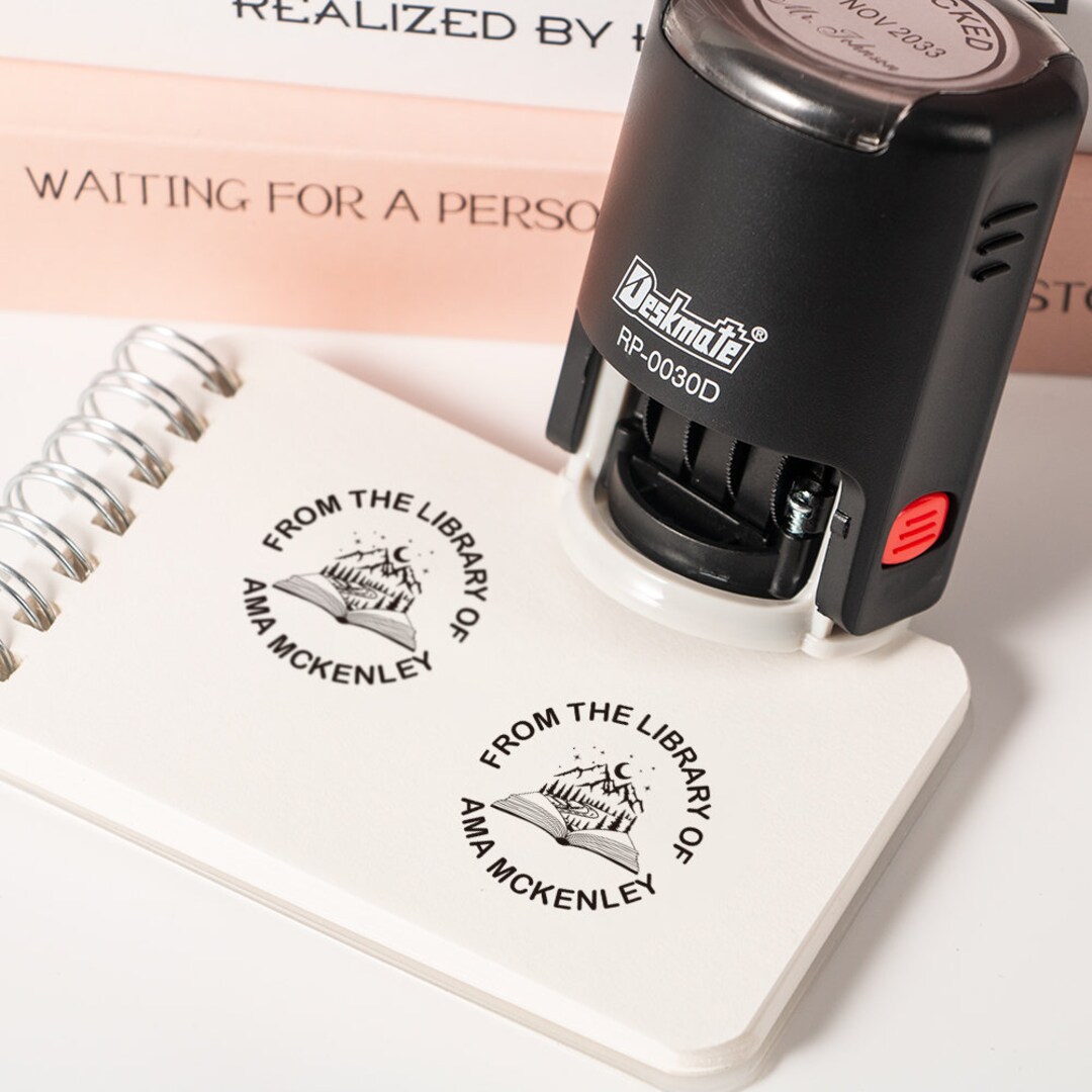 Custom Book Logo Stamp Self Inking Stamp Company Logo Stamp Library ...