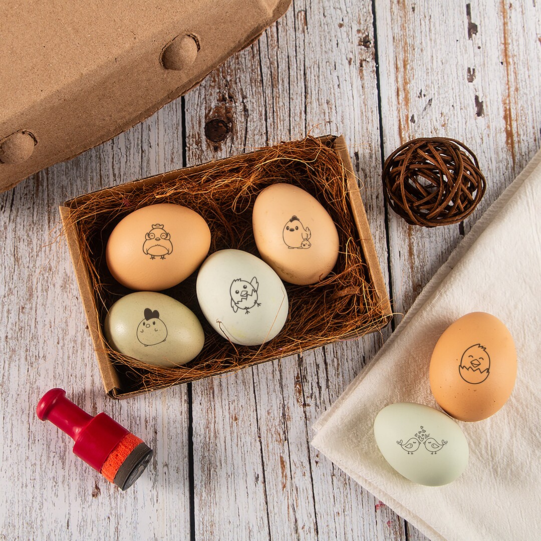 Fresh Egg Stamps / Round Wooden Rubber Stamps / Egg Labeling Stamps ...