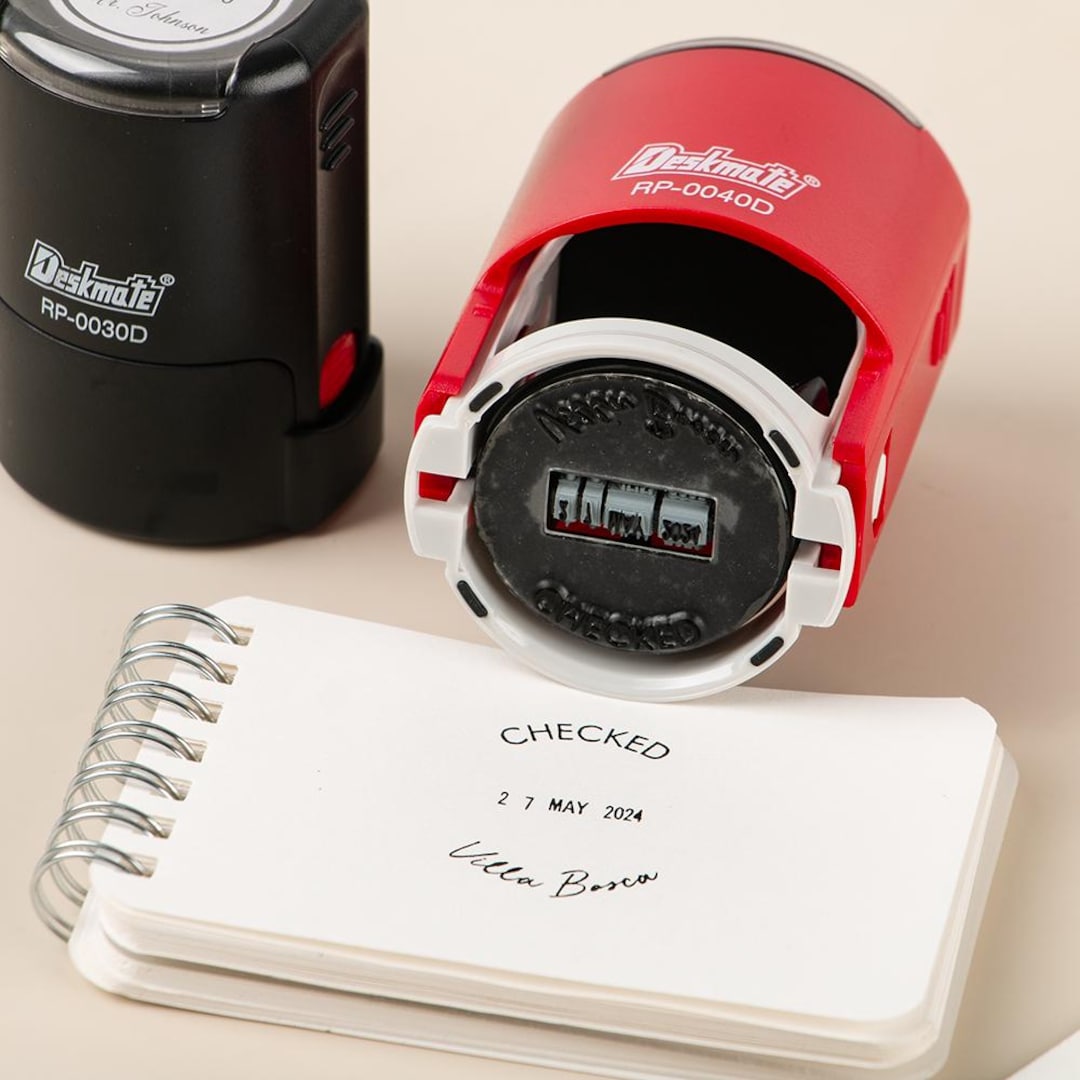 Personalized Date Stamp, Name and Date Stamps, Christmas Gift, Checked ...