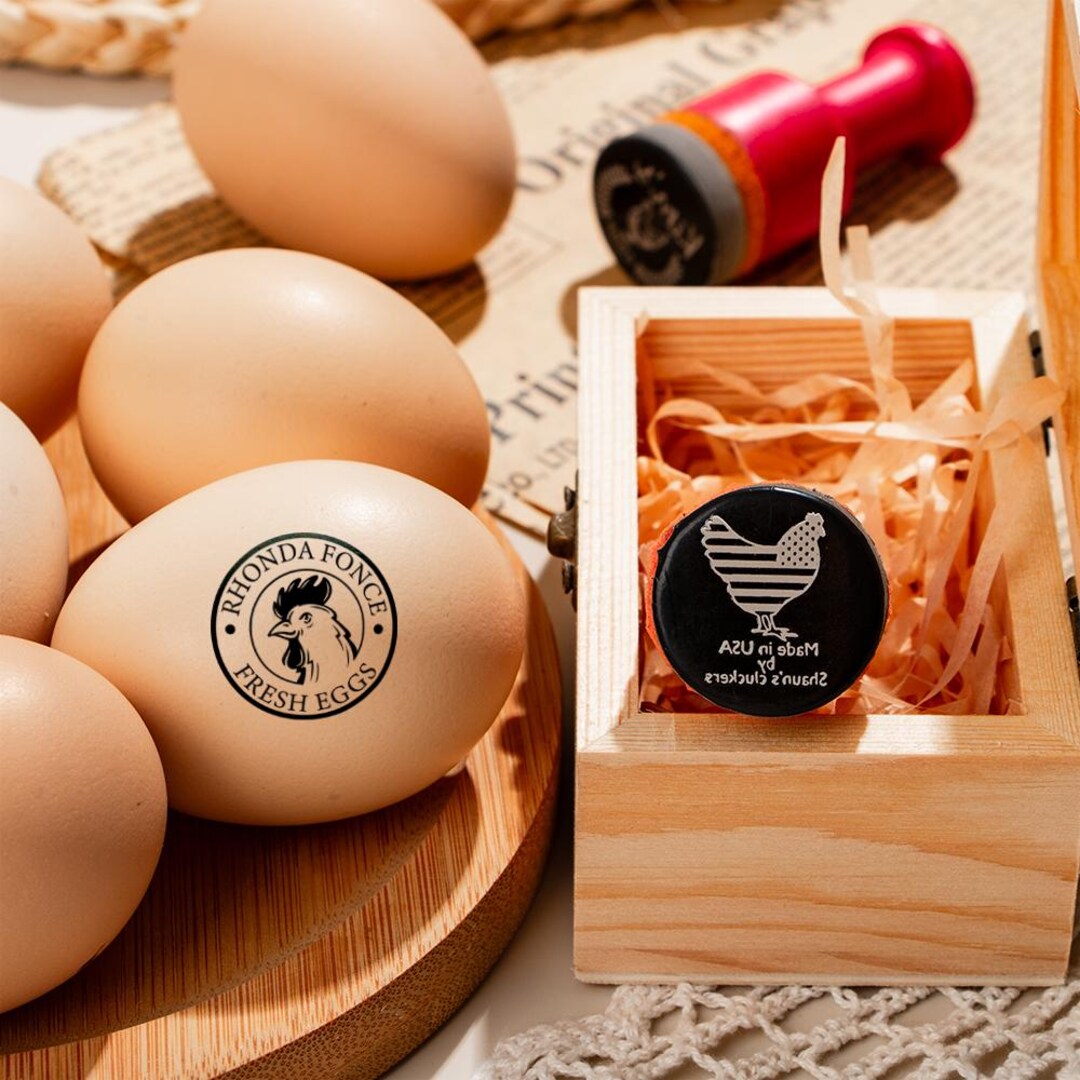Personalised Chicken Egg Stamp, Custom Stamp for Fresh Eggs, Custom Egg ...