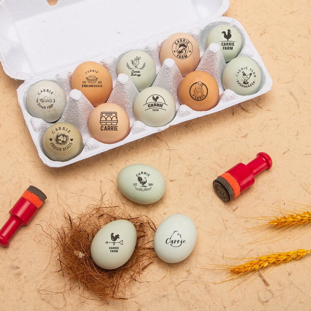Chicken EGG Stamp, Egg Stamps/ Custom Egg Stamp/ Personalized Rubber ...
