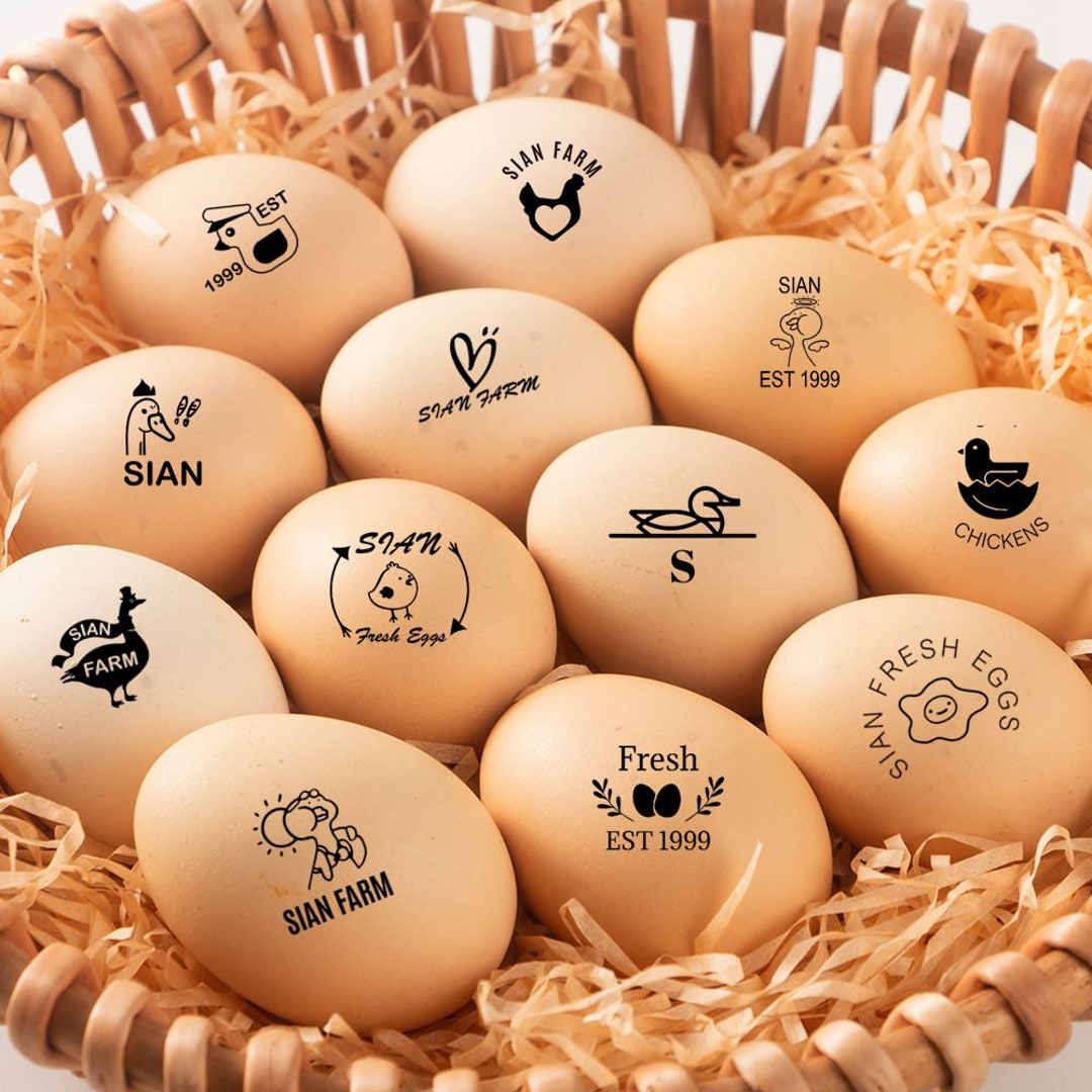 Personalized Egg Rubber Stamp,custom Fresh Egg Stamp,hens Egg Stamp ...