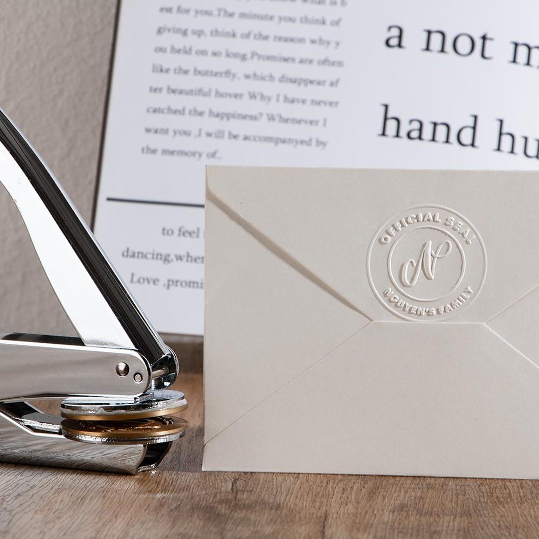 Personalized Wedding Embosser Stamp, Custom Embosser, Embossing Stamp ...
