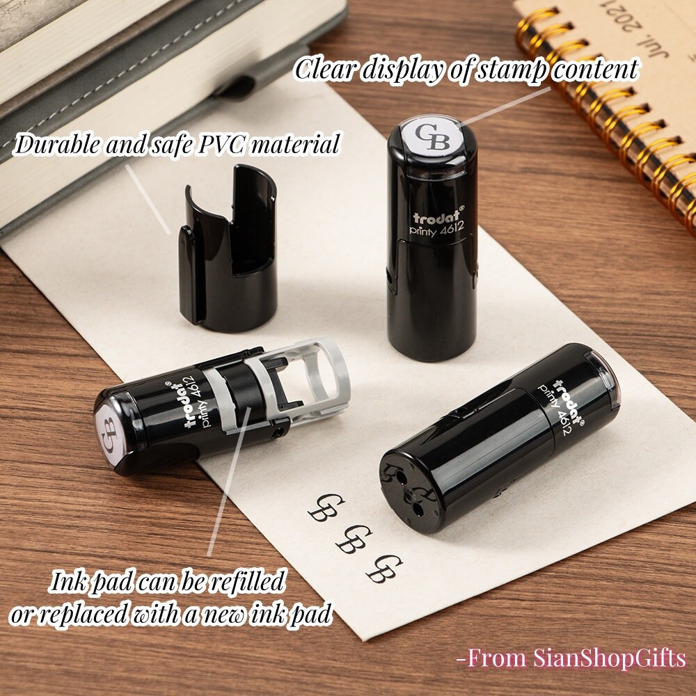 Loyalty Card Stamp, Custom Your Own Logo Stamp, Self Inking Small Round ...
