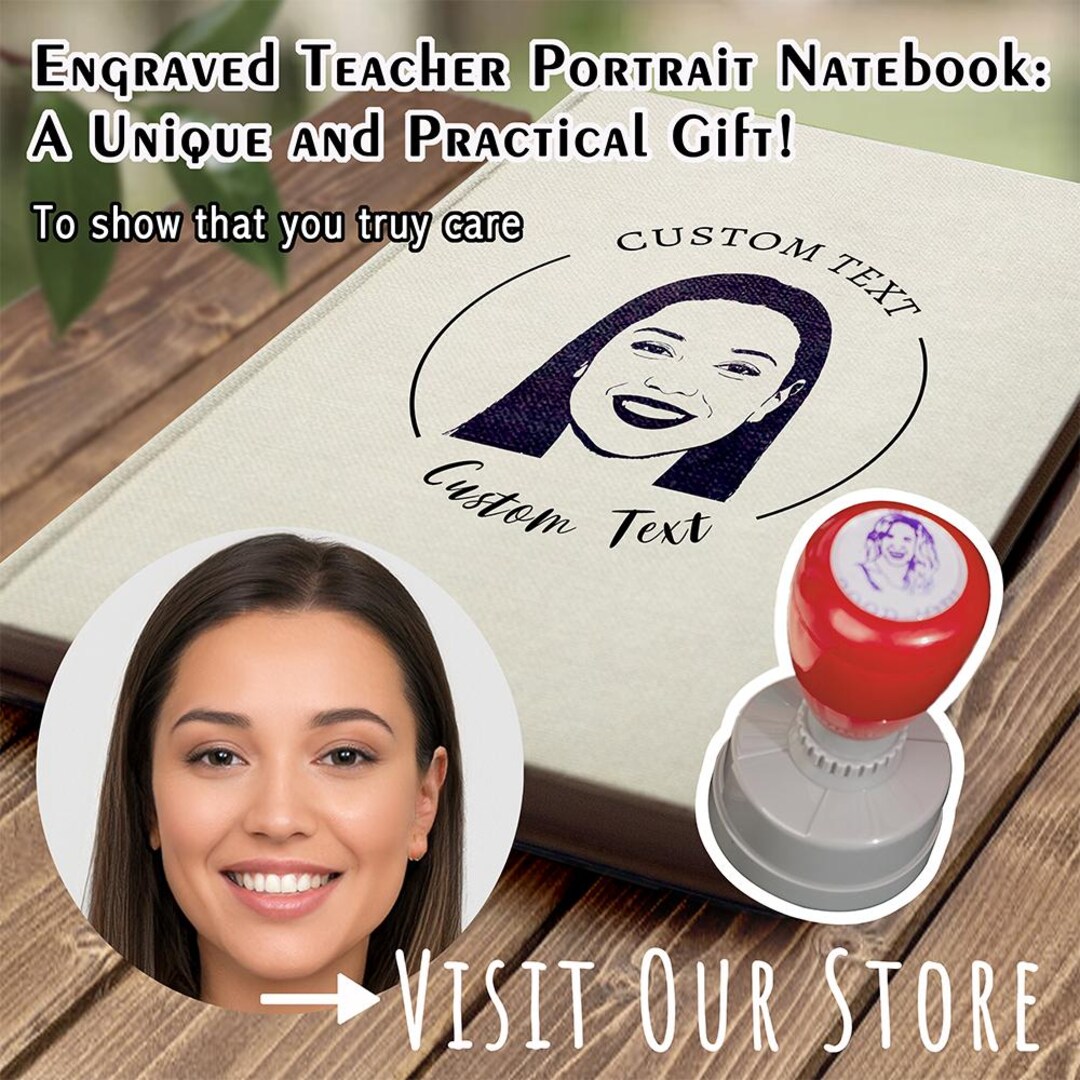 Personalised Teacher Stamps, Create Your Portrait Stamp, Custom Face ...