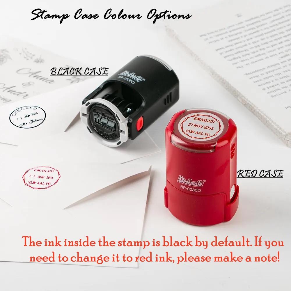 Personalized Date Stamp, Name and Date Stamps, Christmas Gift, Checked ...