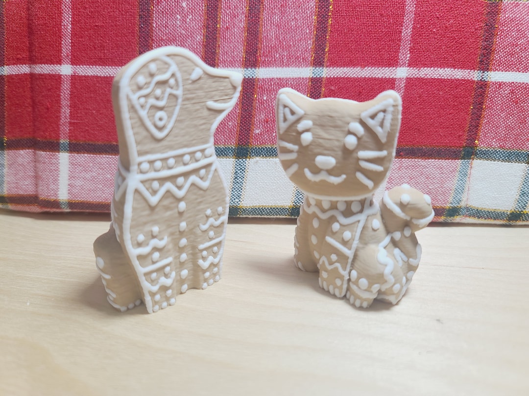 Gingerbread Animal Figurines - Etsy