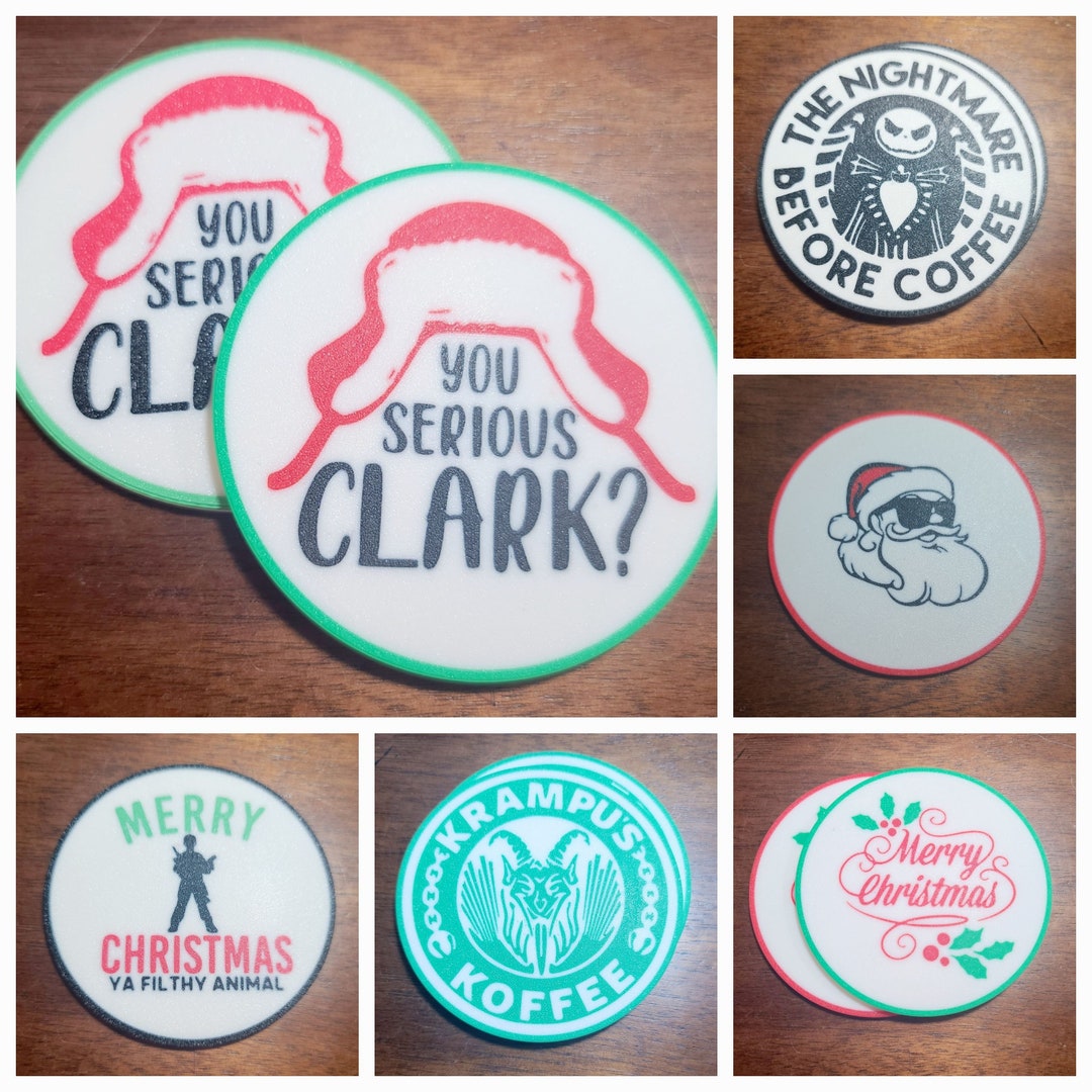 3d Printed Coasters Christmas Editions - Etsy