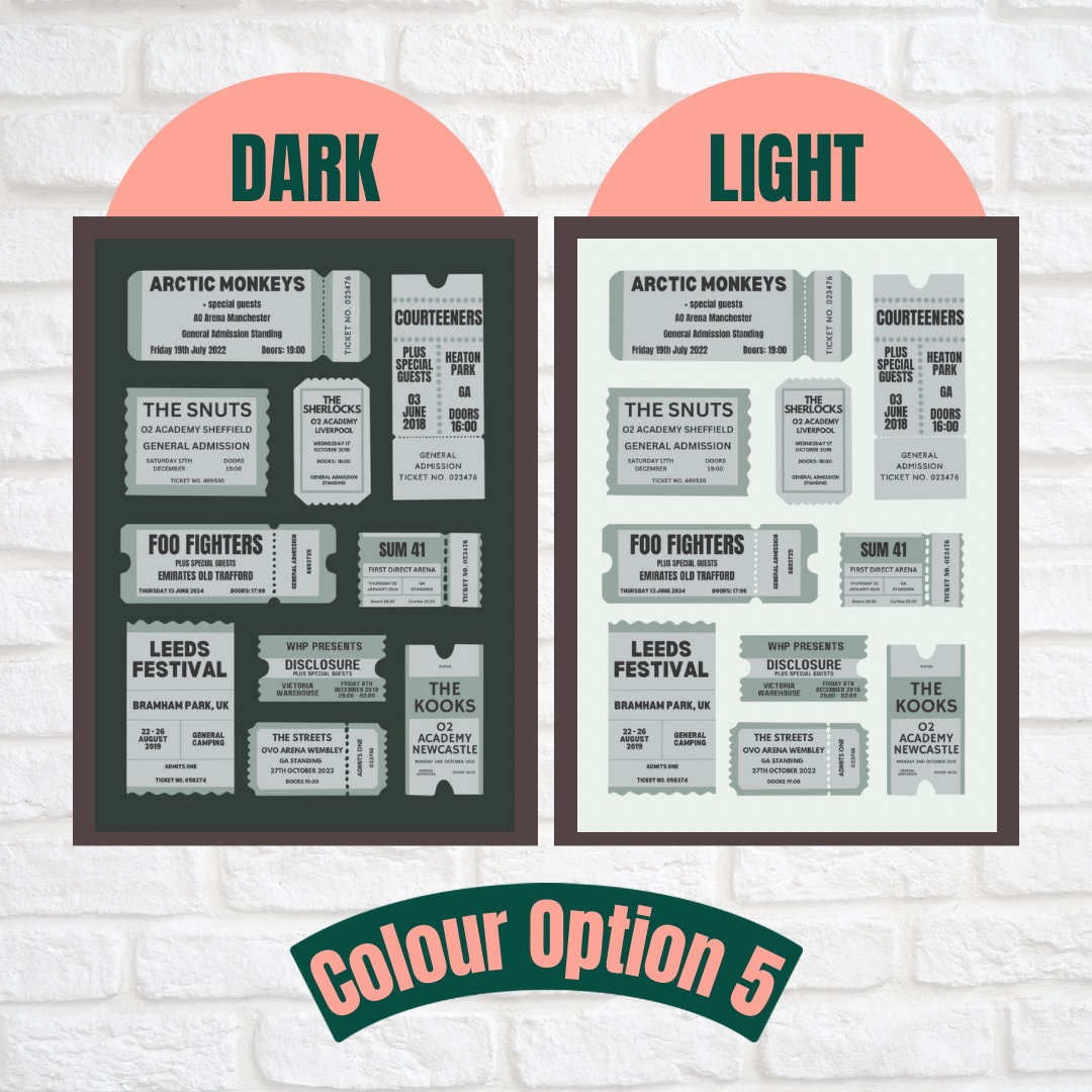 Custom Gig Ticket Poster // Personalised Concert Ticket Stub Print ...