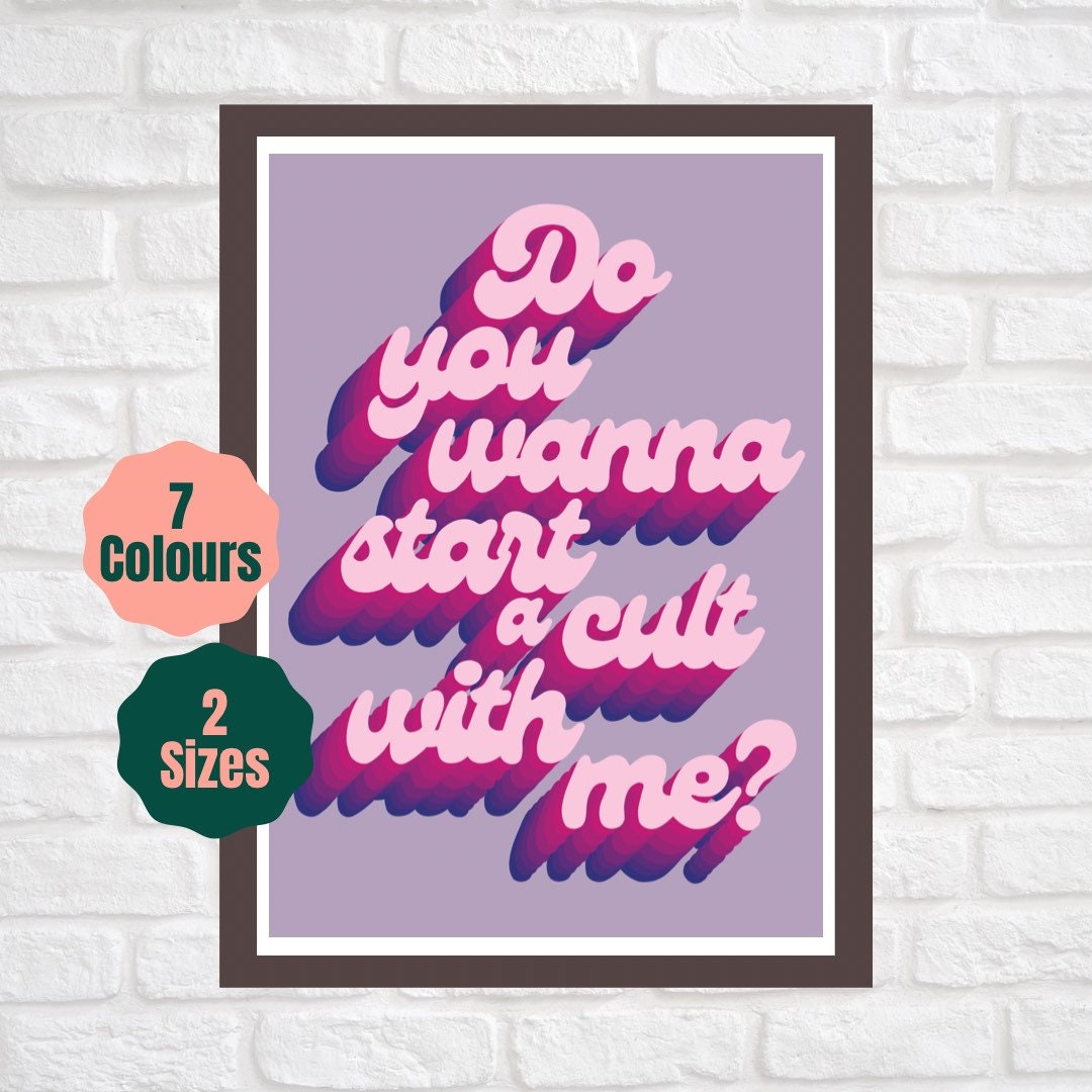 Do You Wanna Start a Cult With Me // Emo Pop Punk Lyric Poster - Etsy