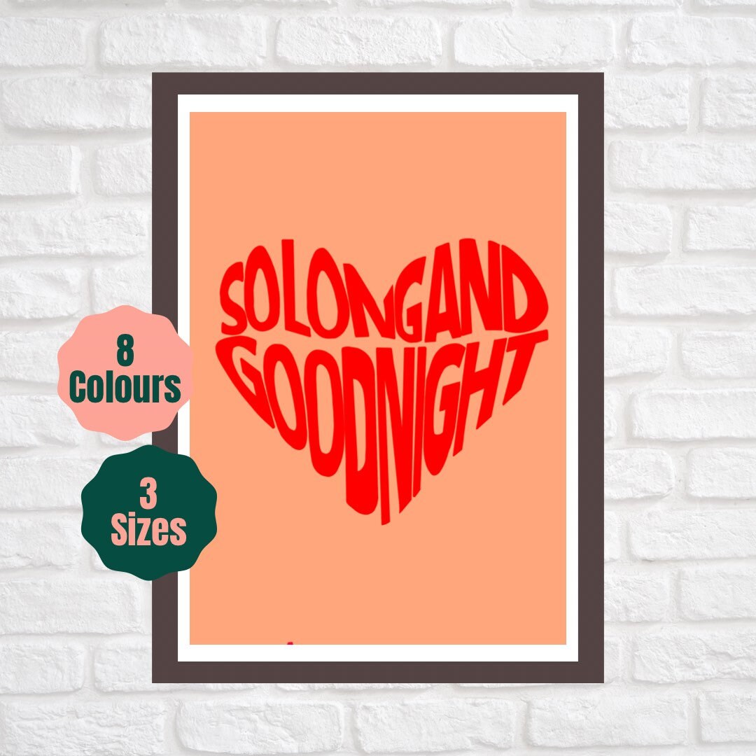 So Long and Goodnight // Helena // Music Lyric Print // Emo Pop Punk ...