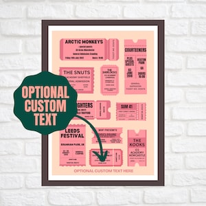 Custom Gig Ticket Poster // Personalised Concert Ticket Stub Print ...