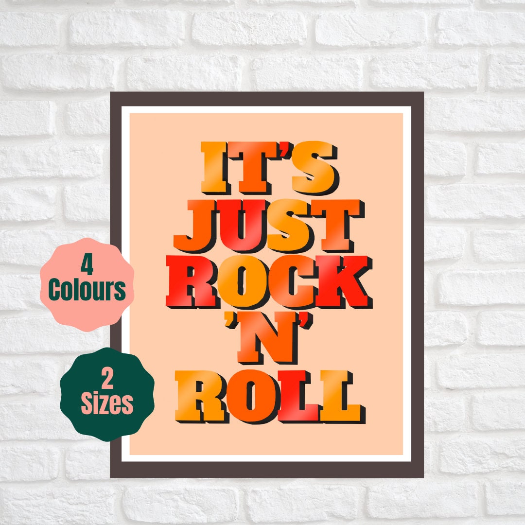 Its Just Rock N Roll // Oasis Inspired Lyric Print // Rock N Roll Star ...