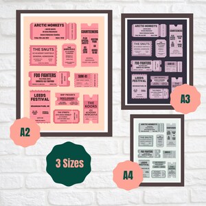 Custom Gig Ticket Poster // Personalised Concert Ticket Stub Print ...