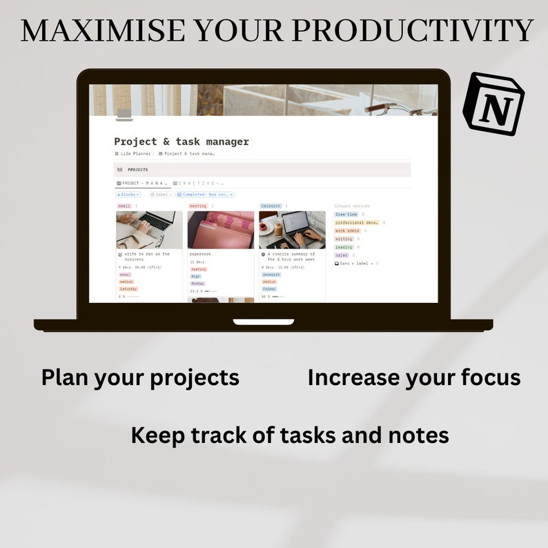 2025 Notion Life Planner Template, All in One Notion Dashboard, That Girl Aesthetic Notion ...