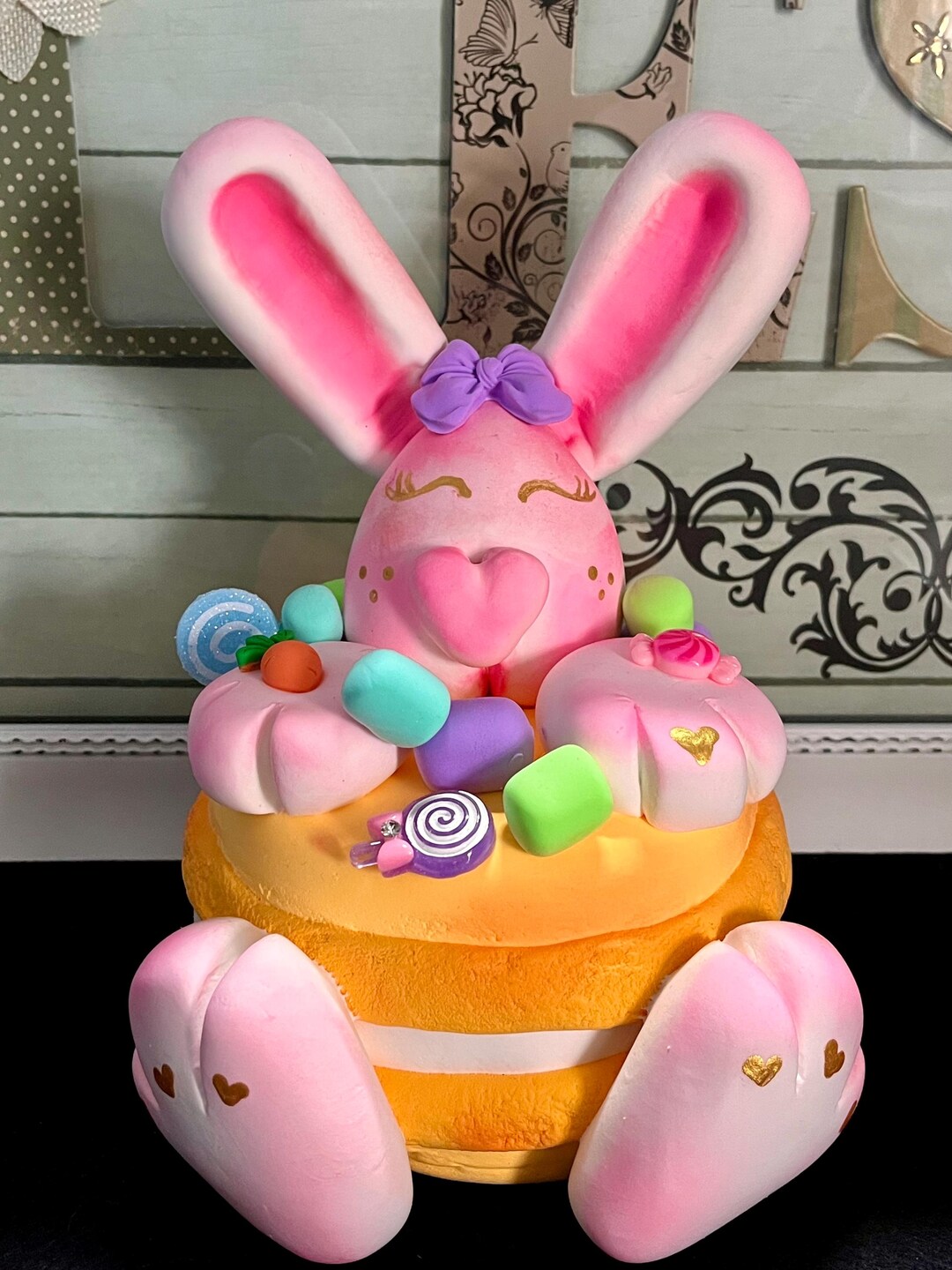 Faux Fake Rabbit Bunny Macron Centerpiece, Party Decor, Photo Prop - Etsy