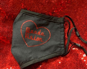 Vision Halloween Face Mask, Wandavision Fasc Mask, All Over Print Face ...