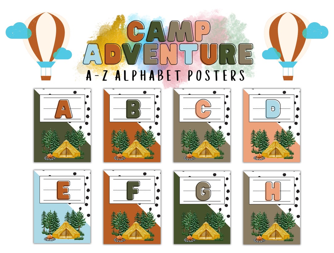 A-Z Alphabet Classroom Posters Camp Adventure Themed - Etsy Australia