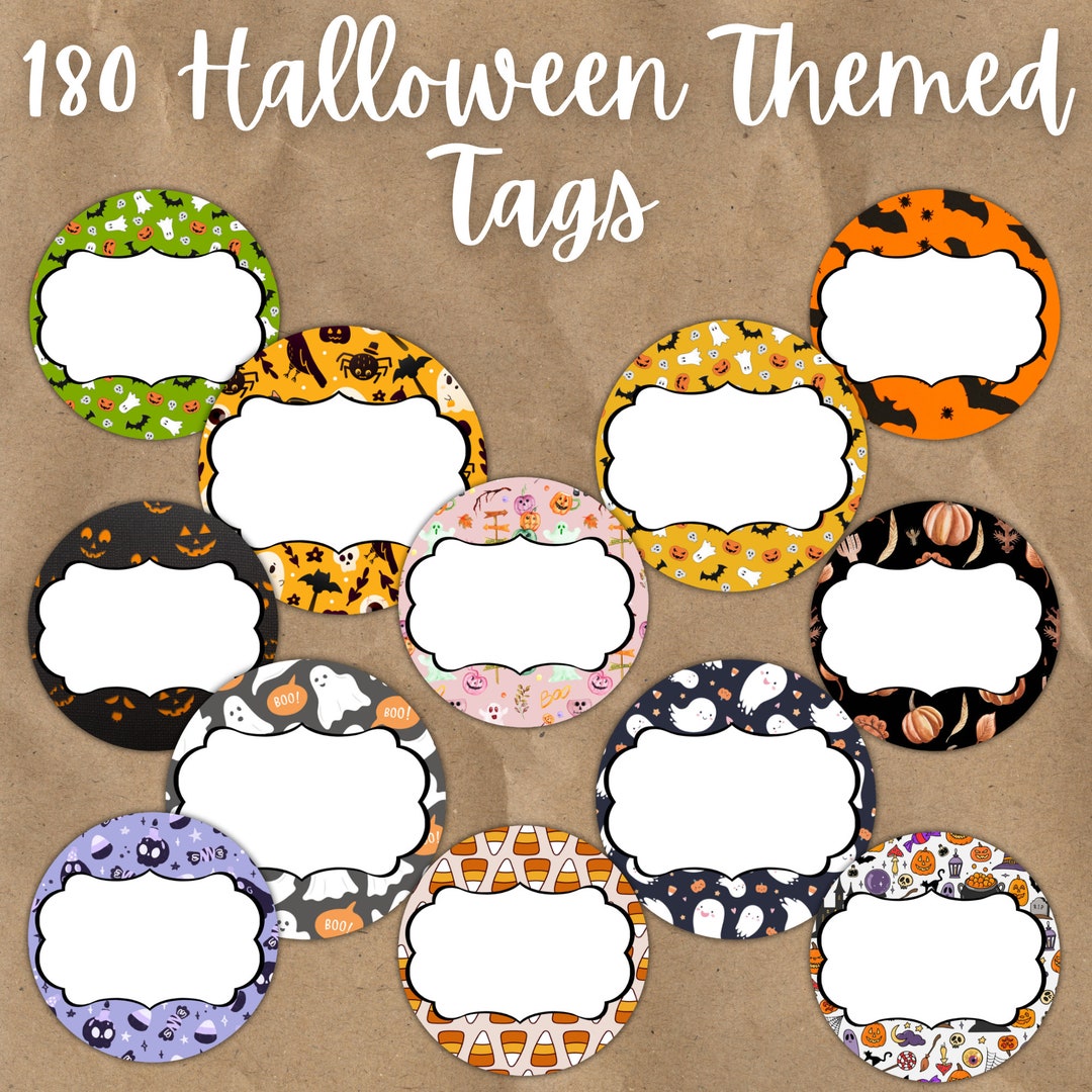 Halloween Themed High Quality Printable Tags DIGITAL DOWNLOAD: - Etsy