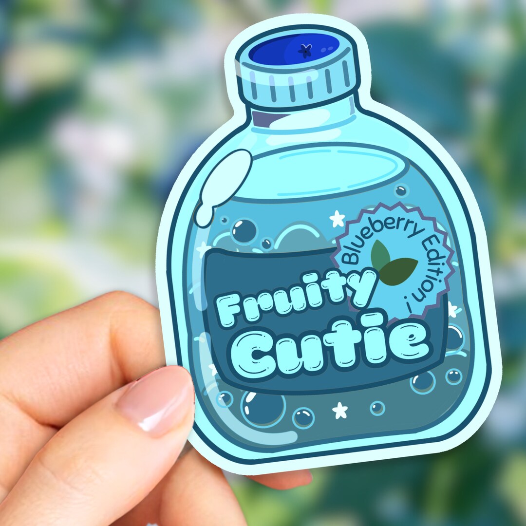 Kawaii Fruit Juice Soda Sticker Cute Blueberry Sticker Phone Case or ...