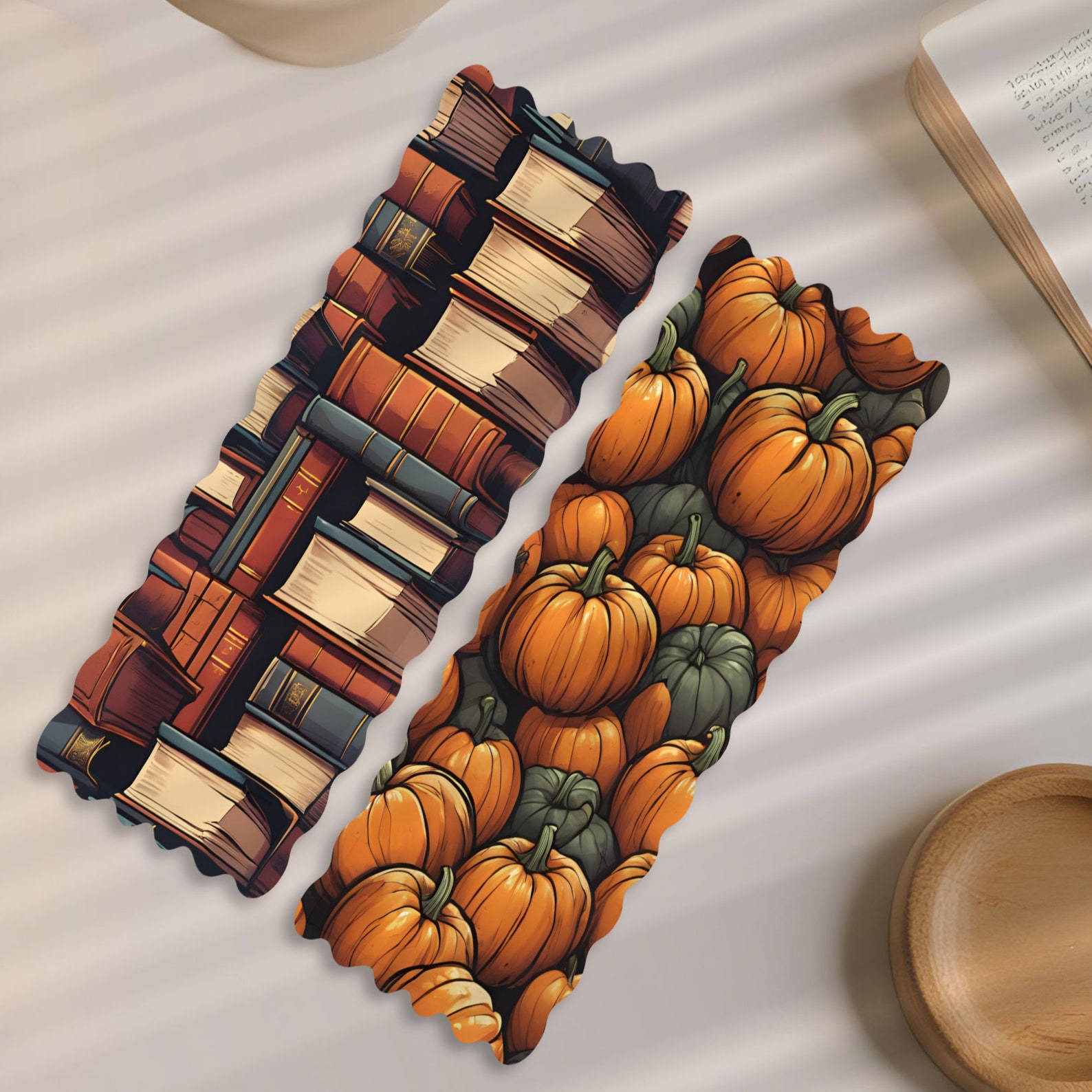 Fall Bookmarks Set of Four Heavy Duty Waterproof Laminated Autumn ...