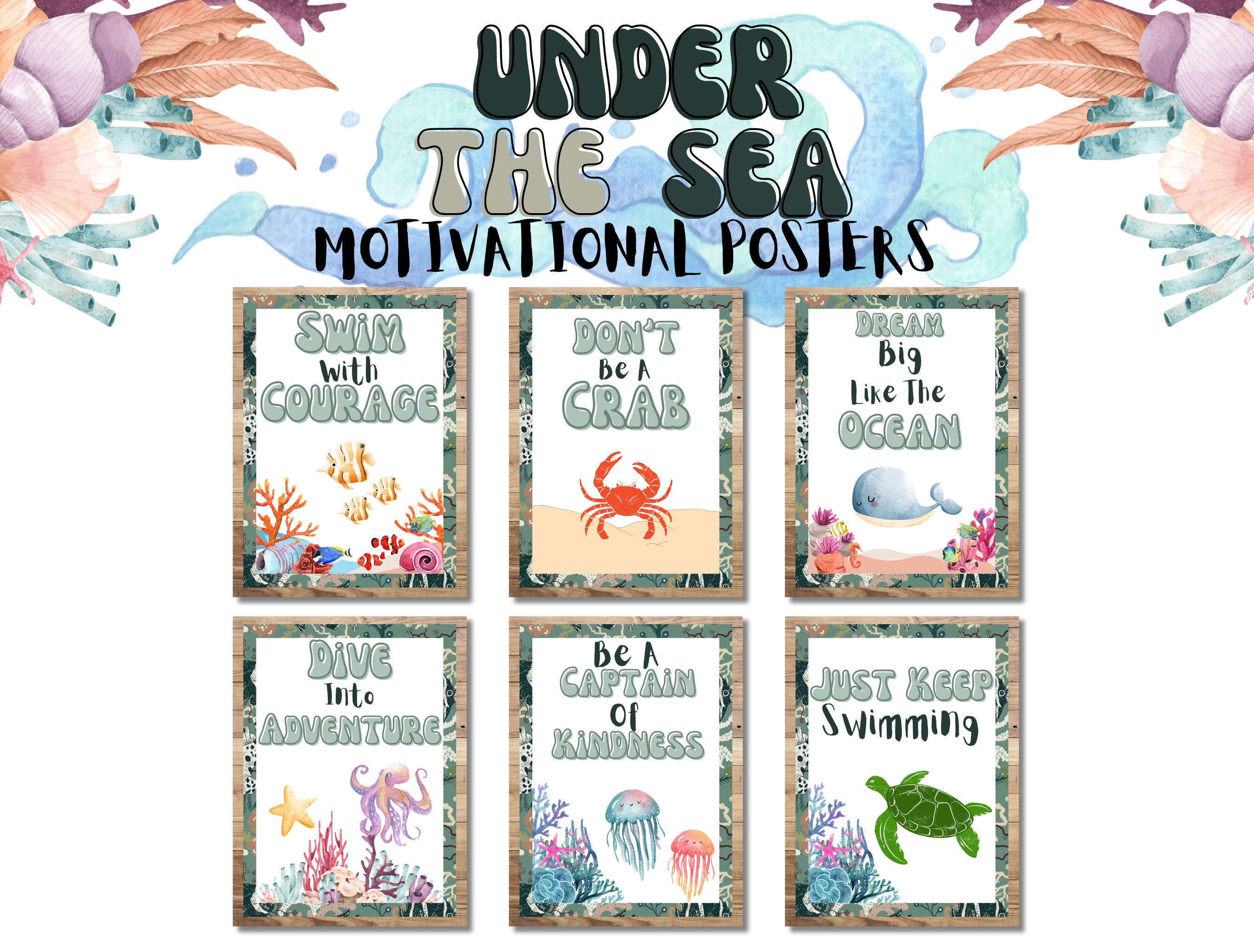 Under the Sea Motivational Posters for Teachers DIGITAL - Etsy