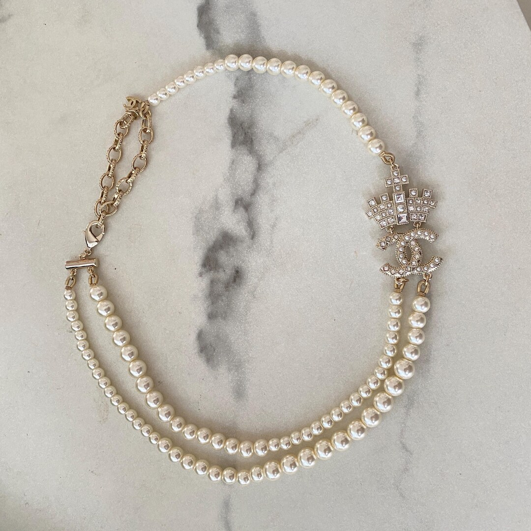 Chanel Classic Logo Stones Necklace Choker - Etsy
