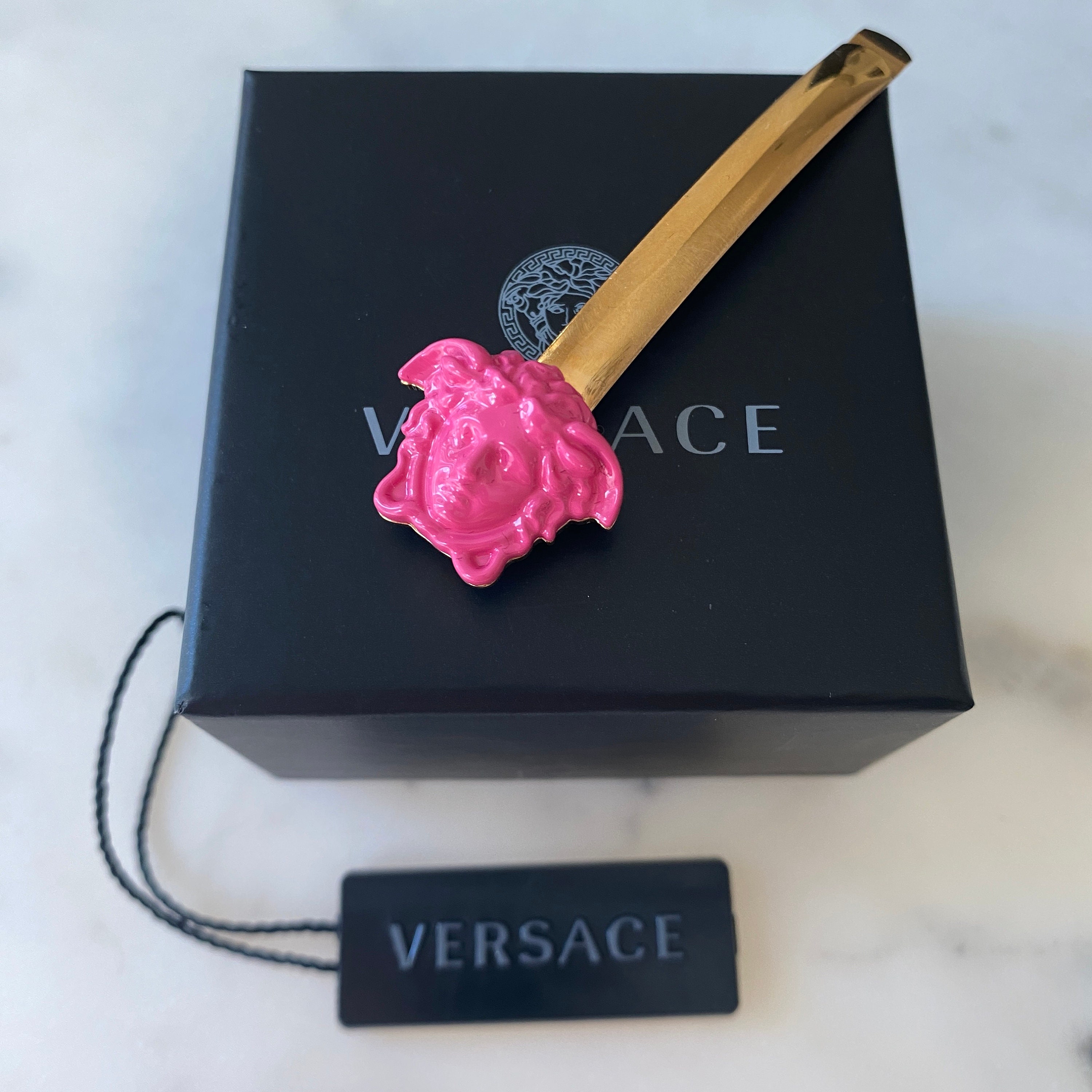 Classic Versace Medusa Pink Head Pin - Etsy
